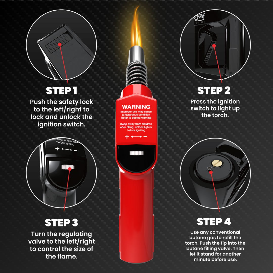 "Gas Pump" Shaped Torch Refillable and Adjustable Flame